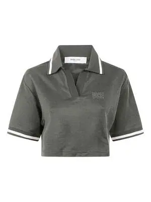 GOLDEN GOOSE Cotton Cropped Polo Shirt - Multicolor