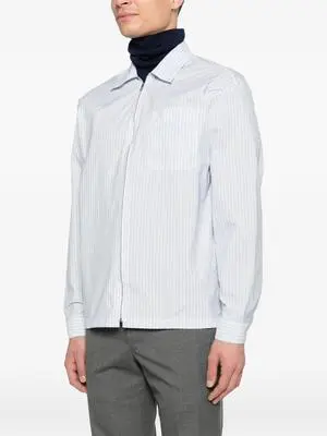 Prada Striped Shirt With Full Zip - White