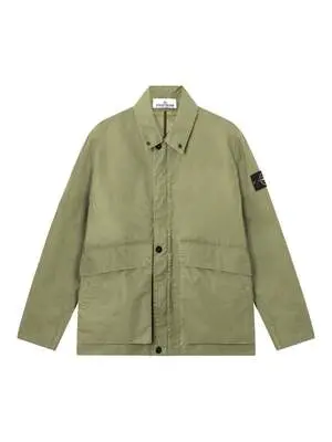 Stone Island Waxed Pigment Cotton Tela Coach Jacket - Green