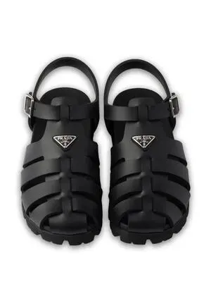 Prada Rubber Fisherman Sandals - Black