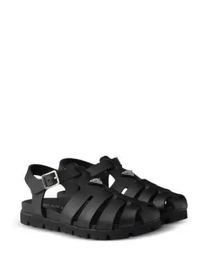 Prada Rubber Fisherman Sandals - Black