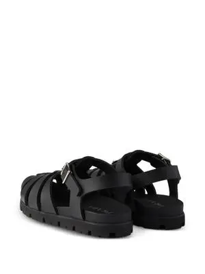 Prada Rubber Fisherman Sandals - Black