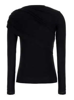 Isabel Marant Étoile Dressi' Top With Draped Motif On The Front In Viscose For - Black