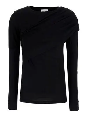 Isabel Marant Étoile Dressi' Top With Draped Motif On The Front In Viscose For - Black
