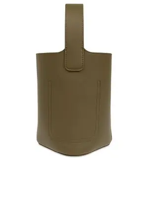 Loewe Smooth Leather Mini Pebble Bucket Bag - Green