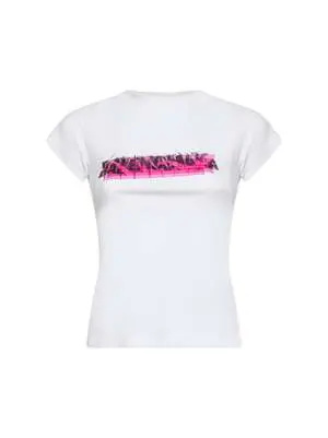 Balenciaga Messy Spray Cropped T-shirt - Multicolor
