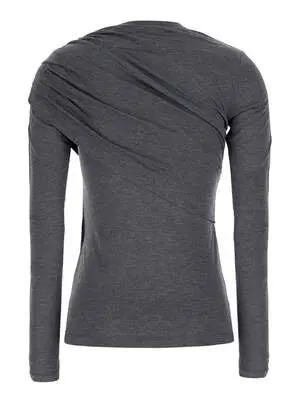 Isabel Marant Étoile Dressi' Top With Draped Motif On The Front In Viscose For - Gray