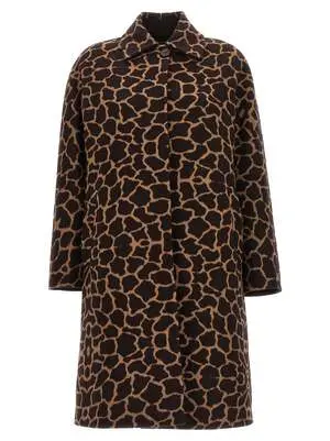 Max Mara Ortica Jacquard Coat - Brown