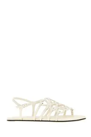 Loewe Leather Paula S Ibiza Petal Anagram Sandals - White