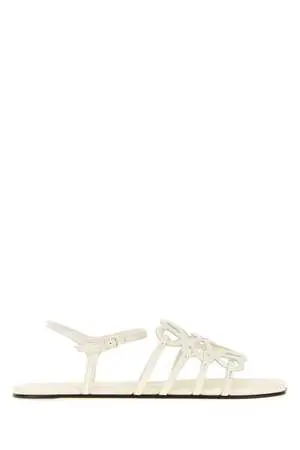 Loewe Leather Anagram Petal Sandals - White
