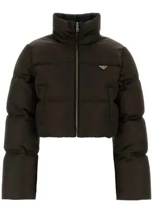 Prada Cropped Fit Stand-up Collar Down Jacket