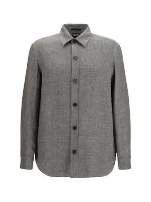 Zegna Cashmere, Linen, And Silk Overshirt - Gray