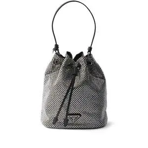 Prada Embellished Bucket Bag - Black
