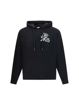 Off-White Cotton Hoodie - Black