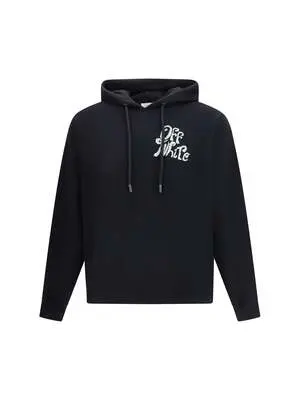 Off-White Cotton Hoodie - Black