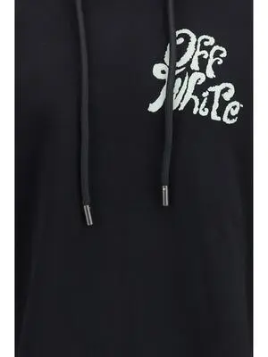 Off-White Cotton Hoodie - Black