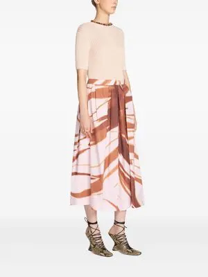 Dries Van Noten Soni Printed Midi Skirt