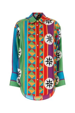 Loewe Printed Silk Paula S Ibiza Oversize Shirt - Multicolor