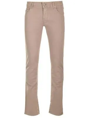 Jacob Cohen Cotton Twill Nick Trousers - Cream