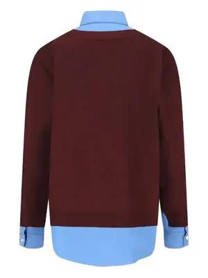 Miu Miu Wool Cardigan With Cotton Details