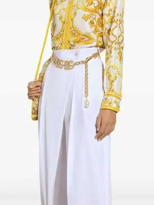 Dolce & Gabbana High-waisted Flared Trousers - White