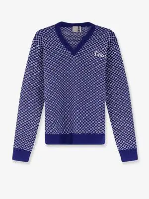 Dior Wool Sweater With Bicolor Pattern - Multicolor