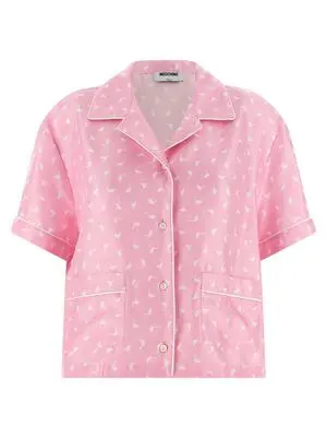 Moschino Goose' Print Silk Shirt - Pink