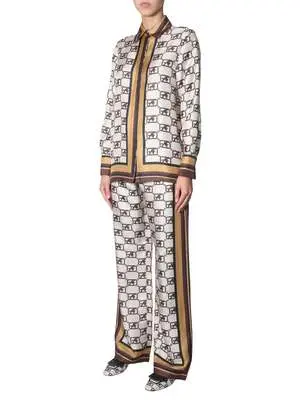 Alberta Ferretti Story Logo Pants - Cream