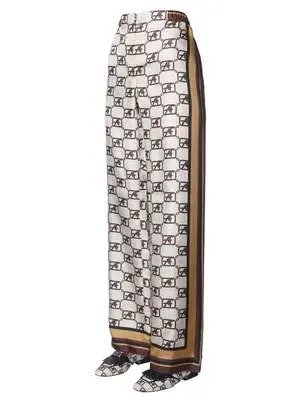 Alberta Ferretti Story Logo Pants - Cream