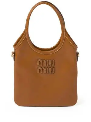 Miu Miu Ivy Mini Leather Handbag - Brown