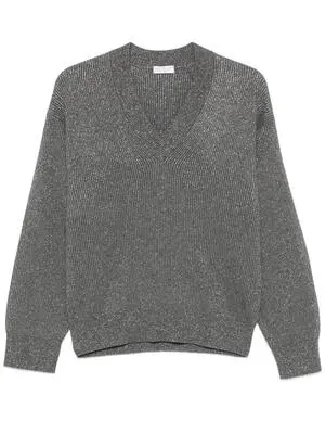 Brunello Cucinelli Cashmere V-neck Sweater - Gray