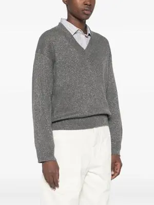 Brunello Cucinelli Cashmere V-neck Sweater - Gray