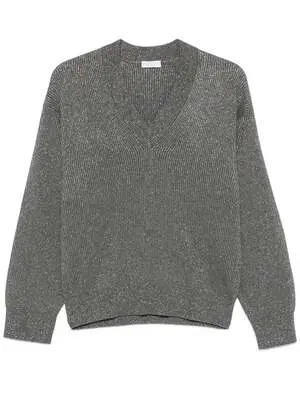 Brunello Cucinelli Cashmere V-neck Sweater - Gray