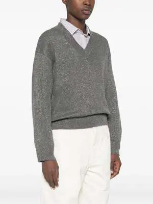 Brunello Cucinelli Cashmere V-neck Sweater - Gray