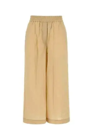 Loewe Cotton Blend Wide-leg Pant - Brown