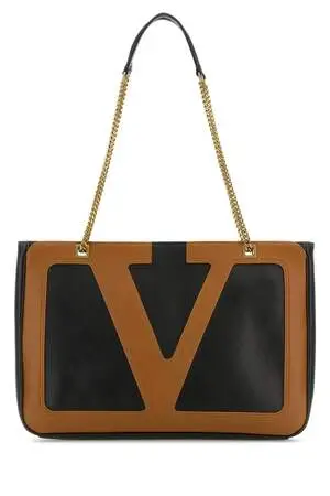 Valentino Garavani Nappa Leather Medium Viva Superstar Shopping Bag - Black