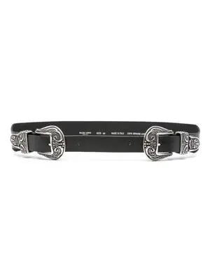 GOLDEN GOOSE Double Buckle Leather Belt - Multicolor