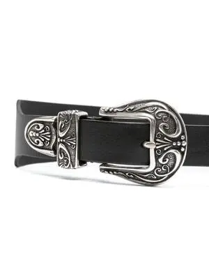 GOLDEN GOOSE Double Buckle Leather Belt - Multicolor