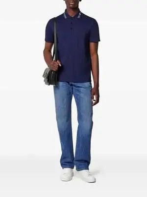 Versace Embroidered Cotton Polo Shirt
