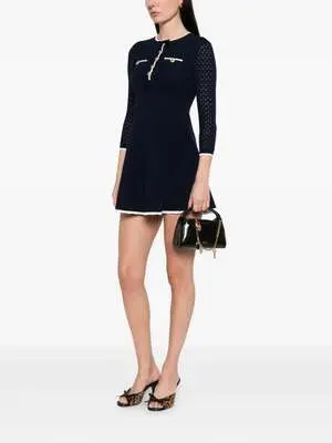SELF-PORTRAIT Bow Knit Mini Dress