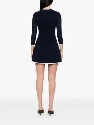 SELF-PORTRAIT Bow Knit Mini Dress