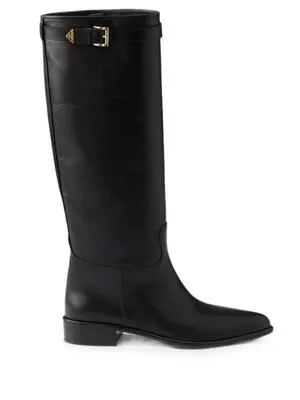Prada Leather Stivali - Black