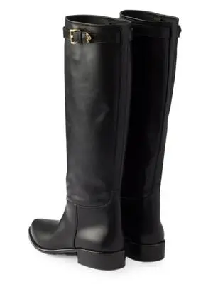 Prada Leather Stivali - Black