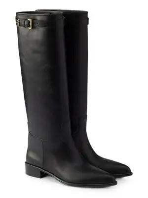Prada Leather Stivali - Black