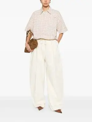 Prada Check Poplin Cropped Shirt - Multicolor