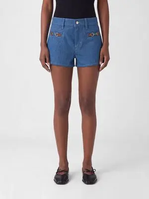 Gucci Cotton Shorts With Horsebit - Blue