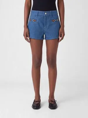 Gucci Cotton Shorts With Horsebit - Blue