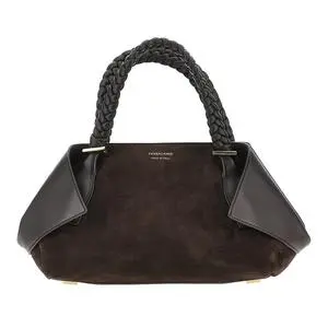 FERRAGAMO Leather Hand Bag With Logo - Brown