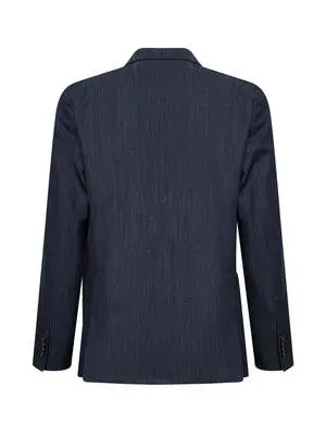 Tagliatore Blue Cotton Denim Montecarlo Double-breasted Blazer