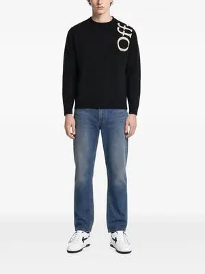 Off-White Vertical Knit Crewneck - Black